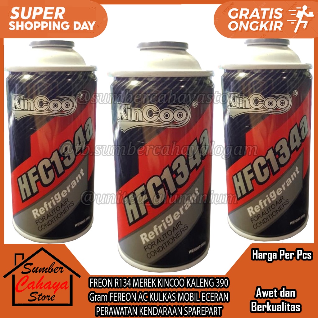 Jual FREON R134 MEREK KINCOO KALENG 390 Gram FEREON AC KULKAS MOBIL ...