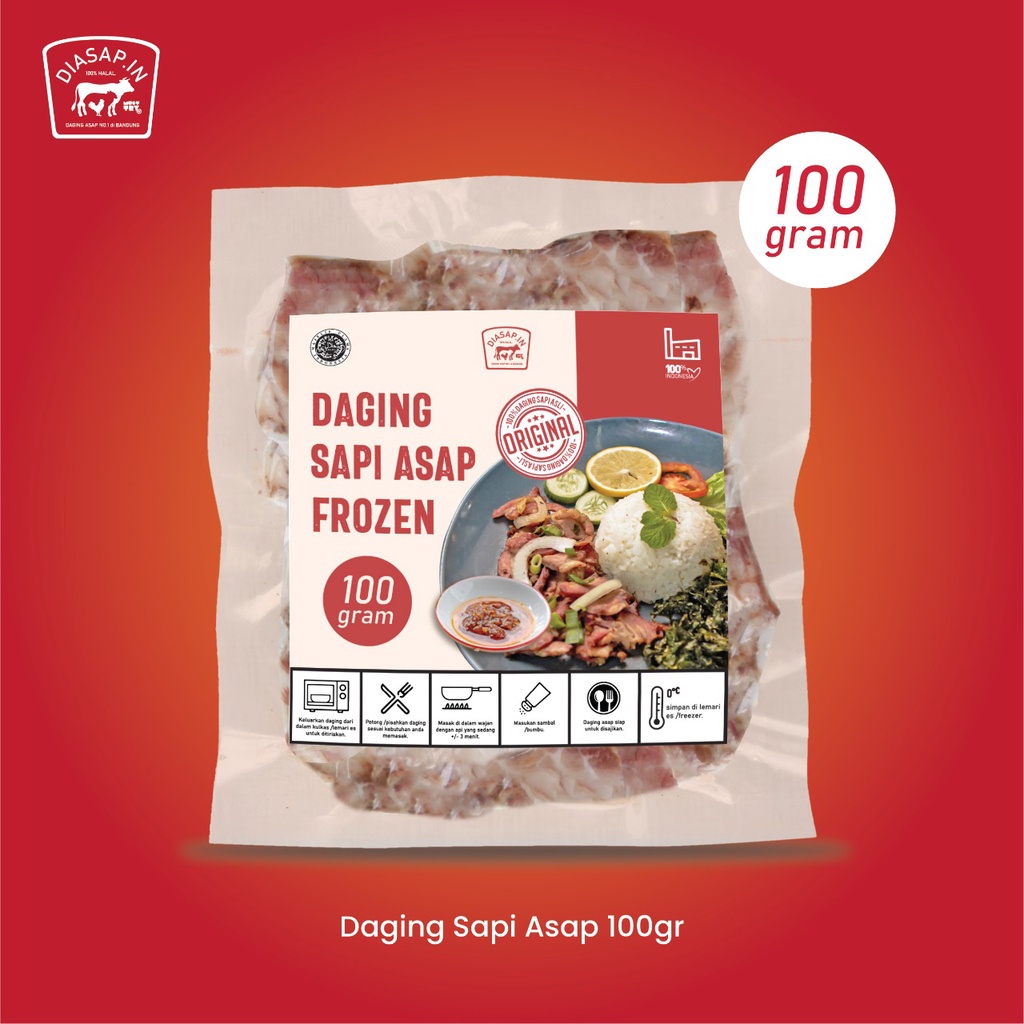 Jual SEI SAPI Frozen 100gr / Daging Sapi Asap DIASAPIN + 1 Sambal 30gr ...