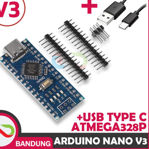 Jual ARDUINO NANO V3.0 ATMEGA328P TYPE-C PLUS KABEL CH340 HQ IC ORIGINAL | Shopee Indonesia