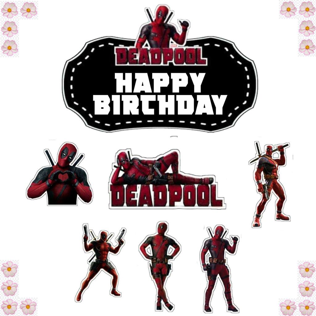 Jual TOPPER CAKE ULANG TAHUN / HIASAN KUE CUSTOM DEADPOOL AENBAG TOPER ...