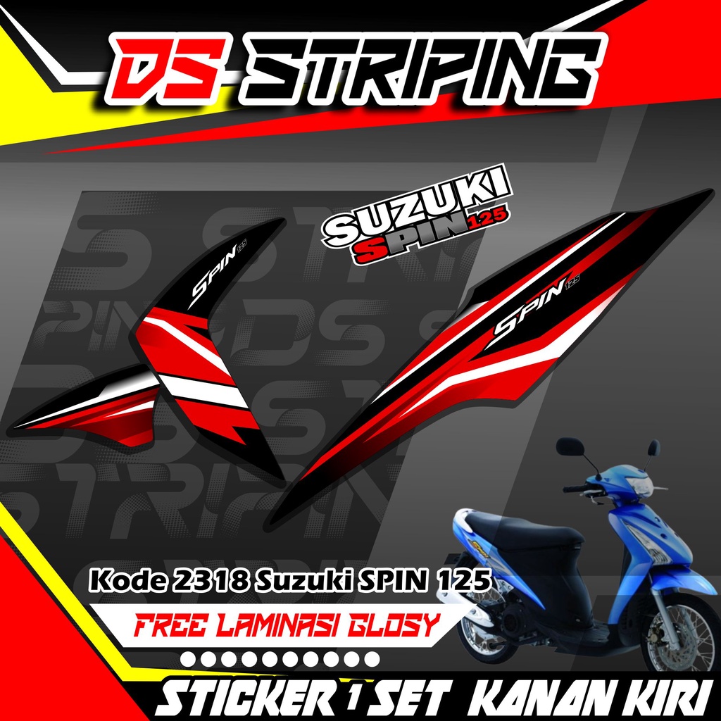 Jual 2318 Sticker Striping Motor SUZUKI SPIN 125 Simpel Variasi Warna ...