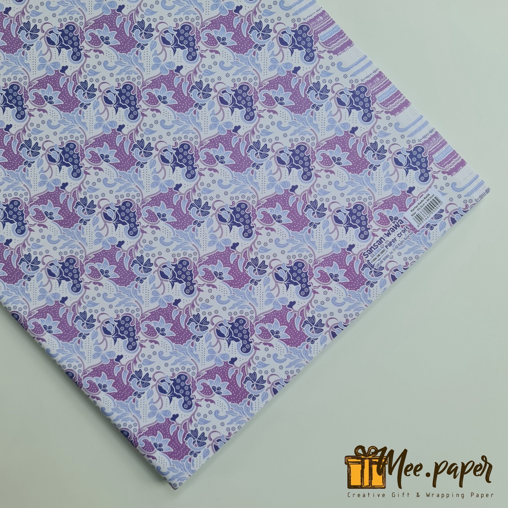 Jual Kertas Kado Sansan Wawa Motif Batik Soft Purple, Bungkus ...