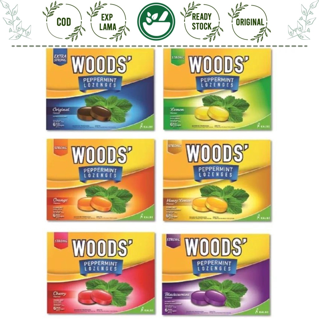 Jual PERMEN WOODS PEPPERMINT LOZENGES 6' PERMEN WOOD BATUK WOODS ...