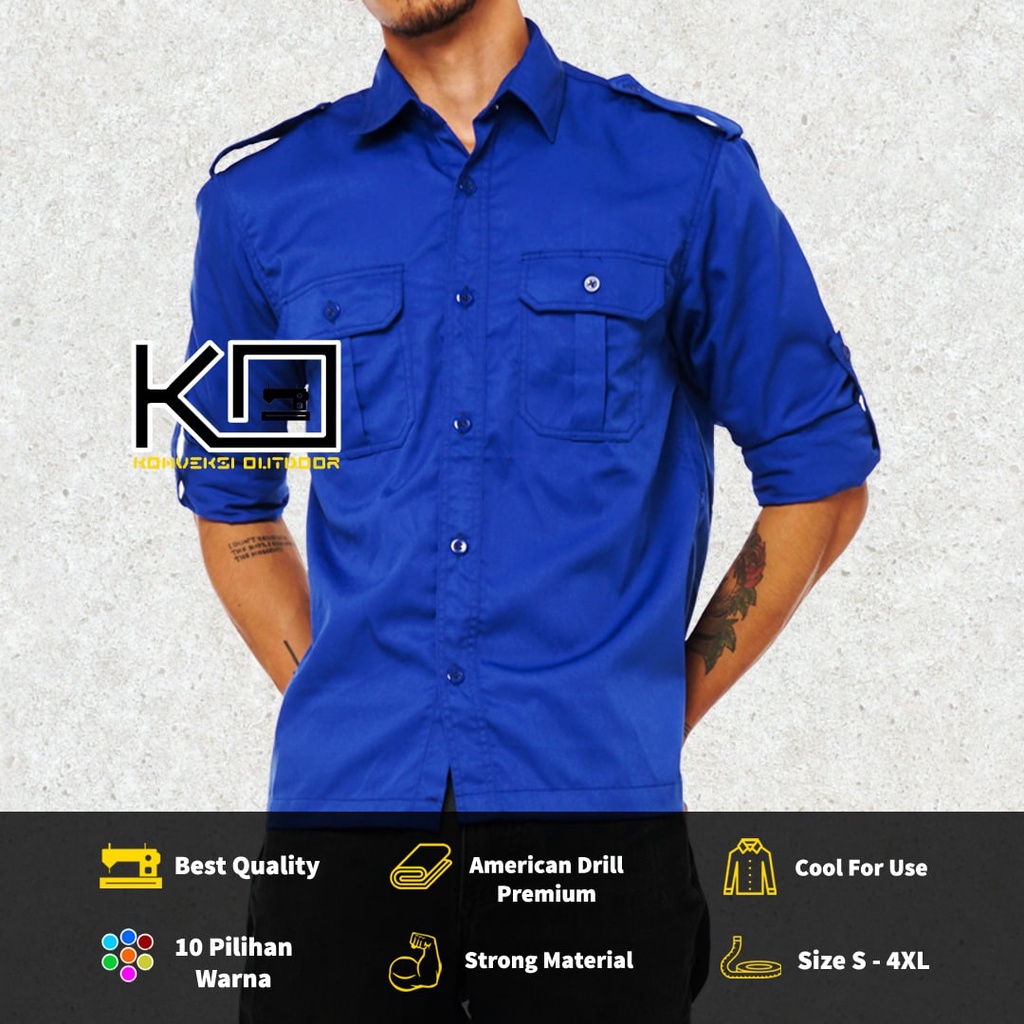 Jual BAJU KEMEJA PDL LAPANGAN OUTDOOR INDOOR PRIA LENGAN PANJANG ...