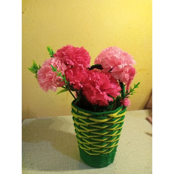 Jual vas bunga mini bahan benang kur || Tanpa Bunga | Shopee Indonesia