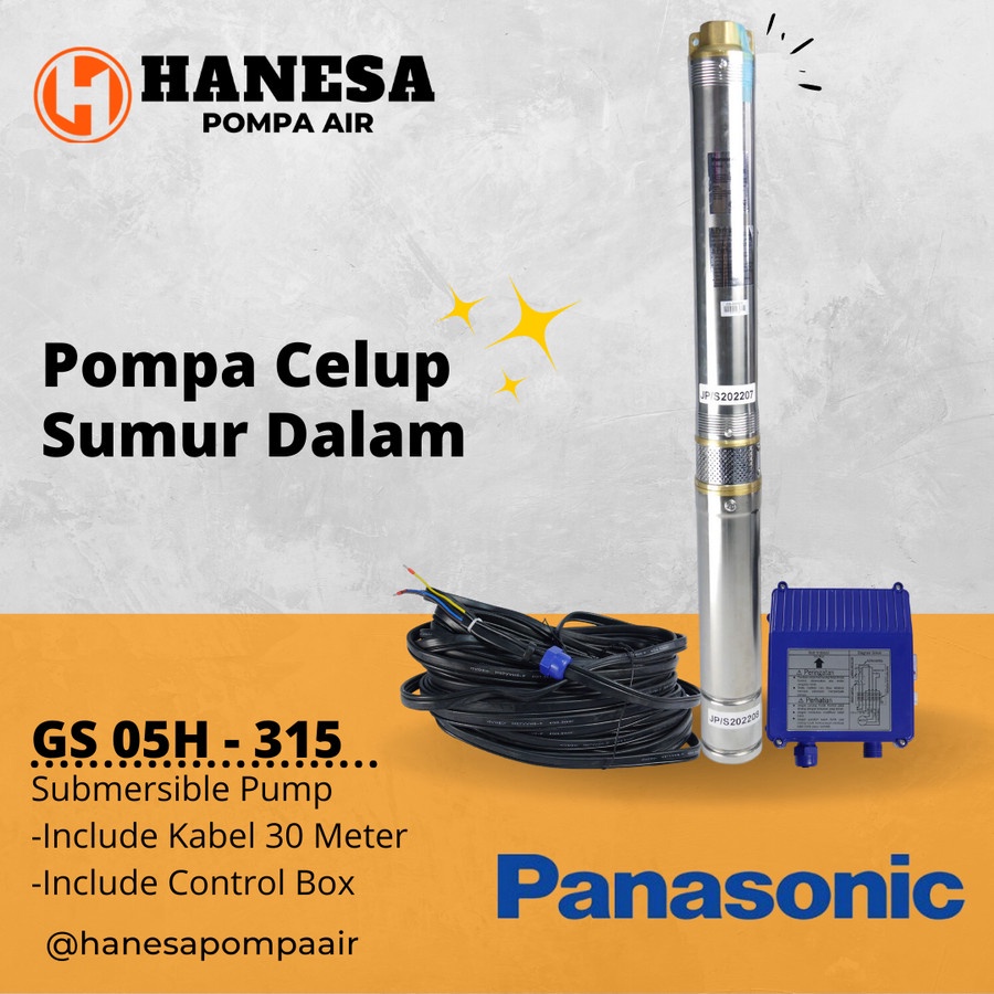 Jual Panasonic GS 05H 315 Pompa Celup Sumur Dalam W/ Cable 30 Meter ...