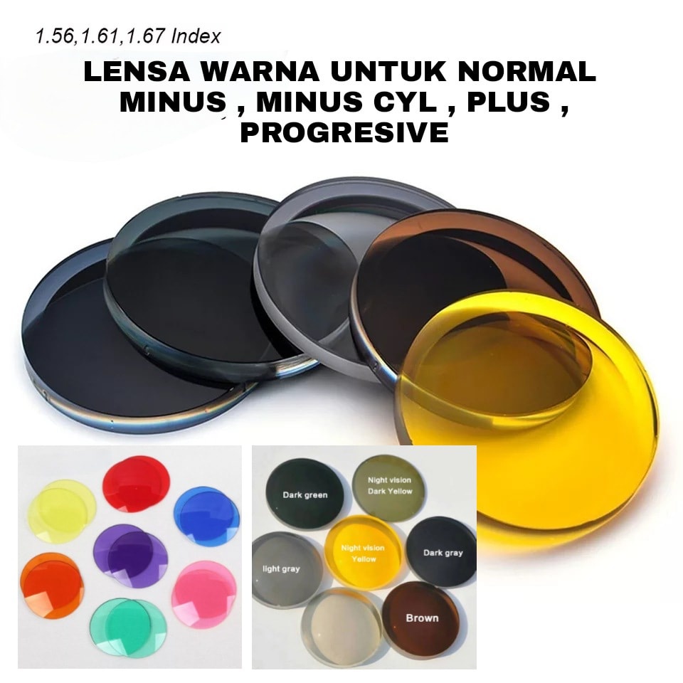 Jual LENSA WARNA NORMAL PLUS MINUS PROGRESIF/001 | Shopee Indonesia