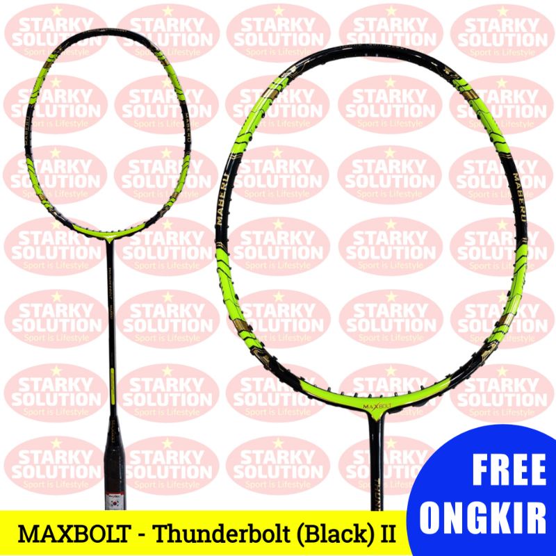 Jual Raket MAXBOLT THUNDERBOLT Batangan Bulutangkis Original - Black ...