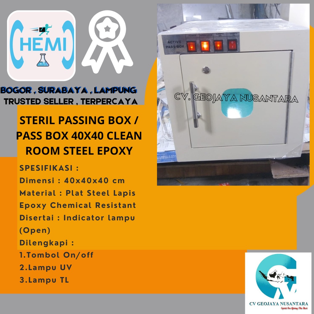Jual STERIL PASSING BOX / PASS BOX 40X40 CLEAN ROOM STEEL EPOXY READY ...