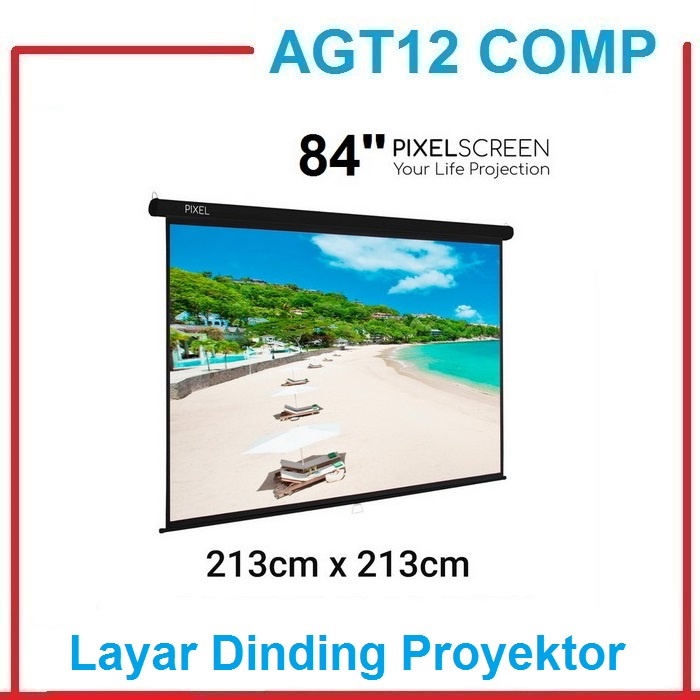 Jual Pixel Layar Proyektor Gantung 84 Inch Projector Wallscreen Screen ...