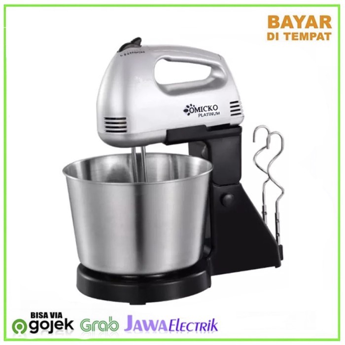Jual NEW Mixer Platinum Mangkuk Stainless Berputar / stand Mixer Omicko ...