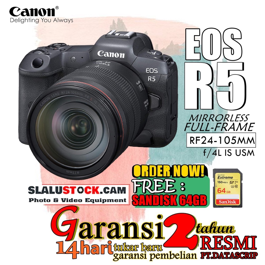 Jual Canon EOS R5 Kit RF 24-105mm f4 L IS USM CANON EOS R5 RF24-105 F ...
