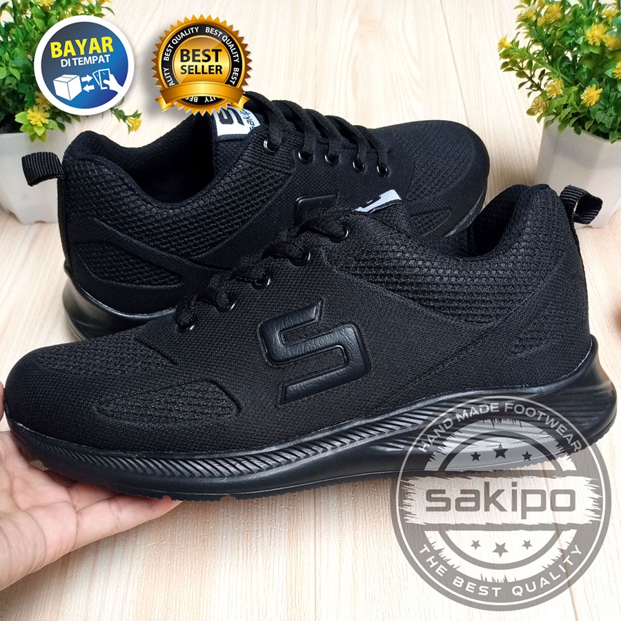 Jual Sepatu Sekolah Olahraga Hitam Polos Sd Smp Sma Smk Kuliah Bertali ...