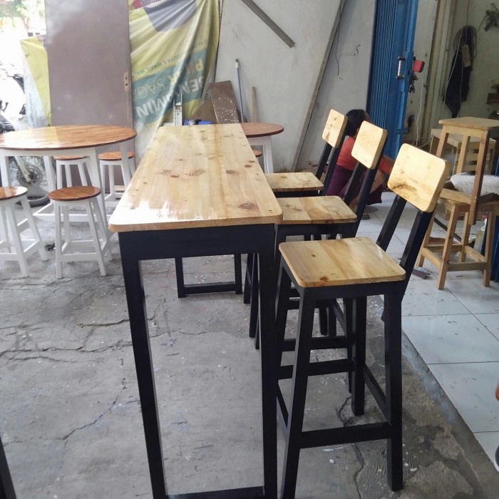 Jual Meja Bar Meja Bar Set 3 Bangku Sender | Shopee Indonesia