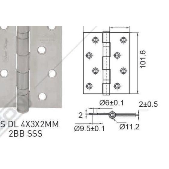 Jual HINGE DEKKSON ESS DL 4X3X2MM 2BB SSS Engsel Kupu 4 Inch Stainless ...