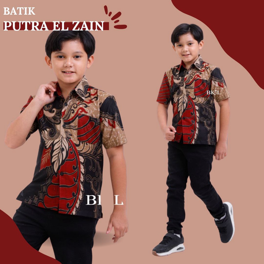 Jual Batik Putra EL Zain Batik Sangkuriang Maron TERBARU Couple sweet || couple batik ayah dan ...