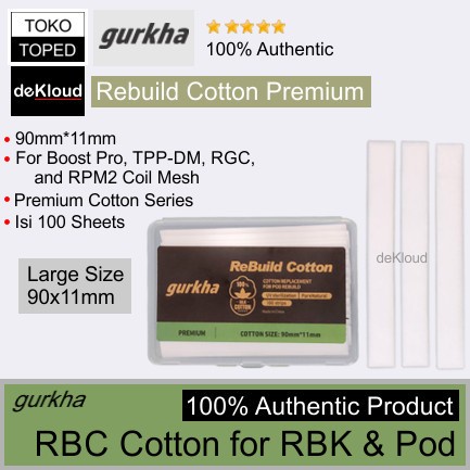 Jual Gurkha RBC Green Premium Rebuild Cotton for TPP Boost Pro RGC RPM2 ...