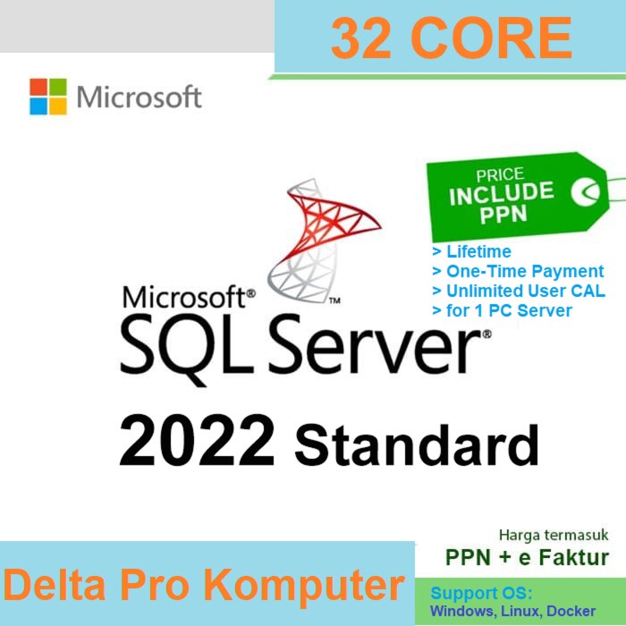Jual Microsoft SQL Server 2022 Standard 32 Core Unlimited User CAL ...