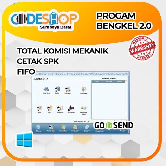 Jual Software Bengkel 2.0 Service Kendaraan Mobil Motor Penjualan Sparepart | Shopee Indonesia