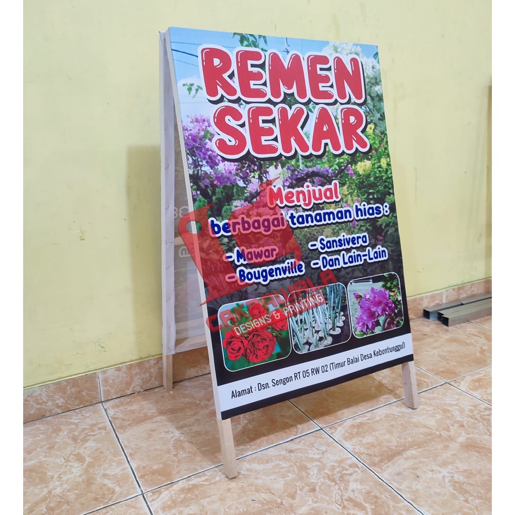 Jual STAND BANNER KAYU UKURAN 50 X 85 - SEGITIGA BANNER KAYU - A BANNER ...