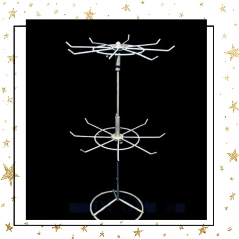 Jual Rak Display 2 Susun Kaki Bulat - Rak Putar Gantungan Aksesoris ...