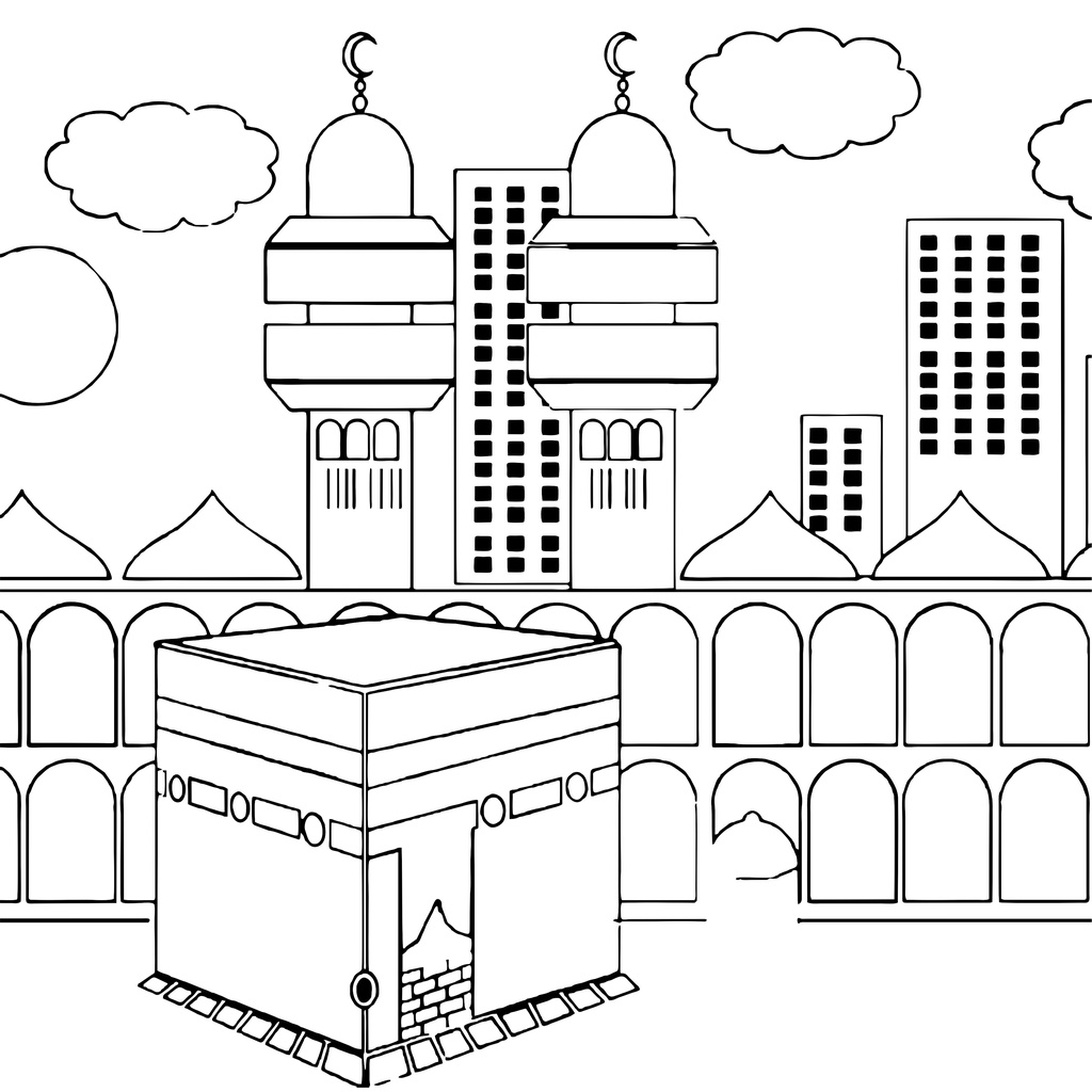 Jual Gambar Sketsa Mewarnai ISLAMI~ MASJID/ Seketsa Lukis / Drawing ...