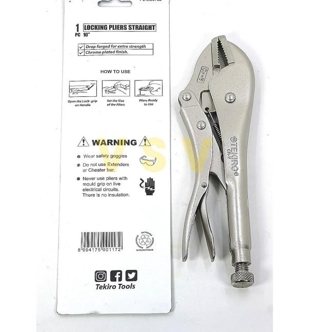 Jual Tekiro locking pliers straight 10" / tang buaya lurus 10" / vice ...