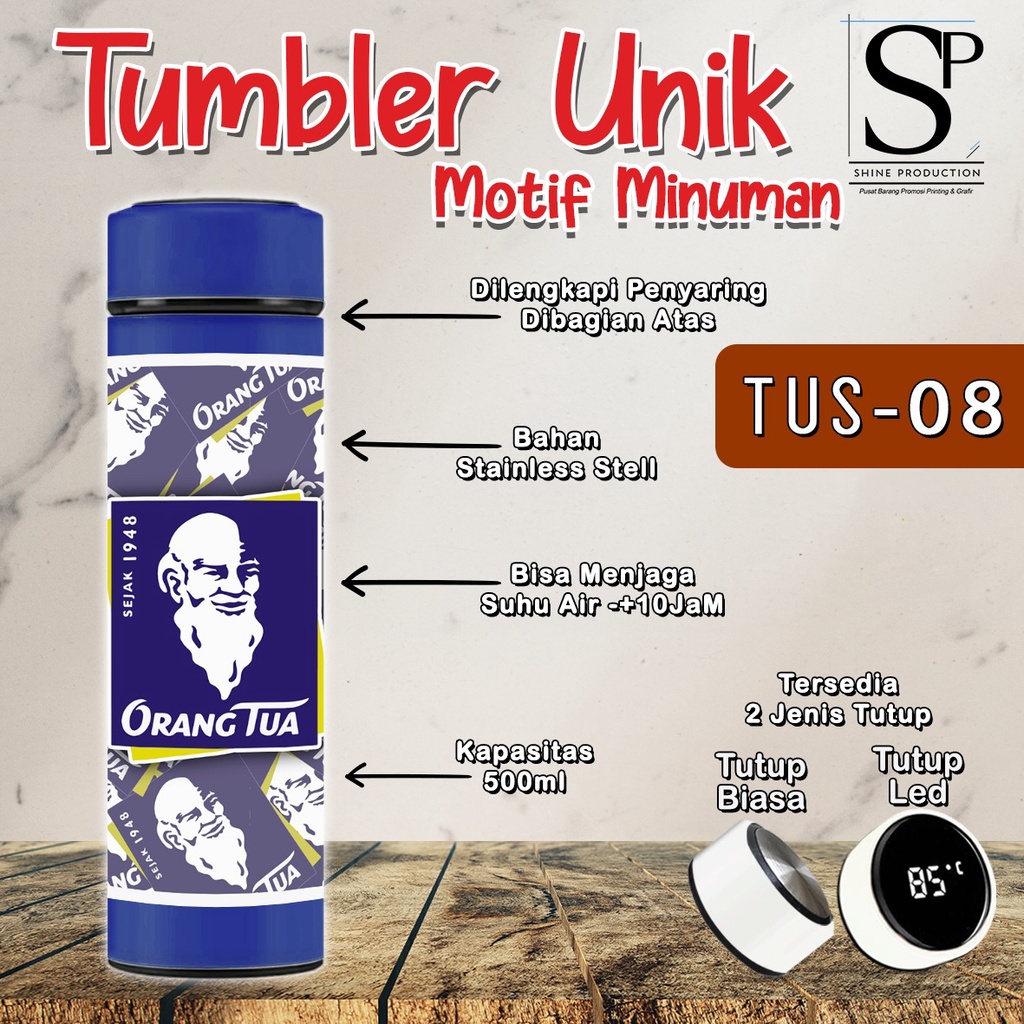 Jual Tumbler Botol Minum Unik Printing Motif Minuman Stainless Steel ...