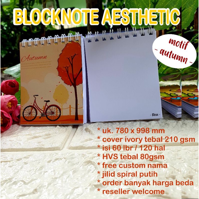 Jual notebook ring A7 blocknote aesthetic motif autumn | Shopee Indonesia