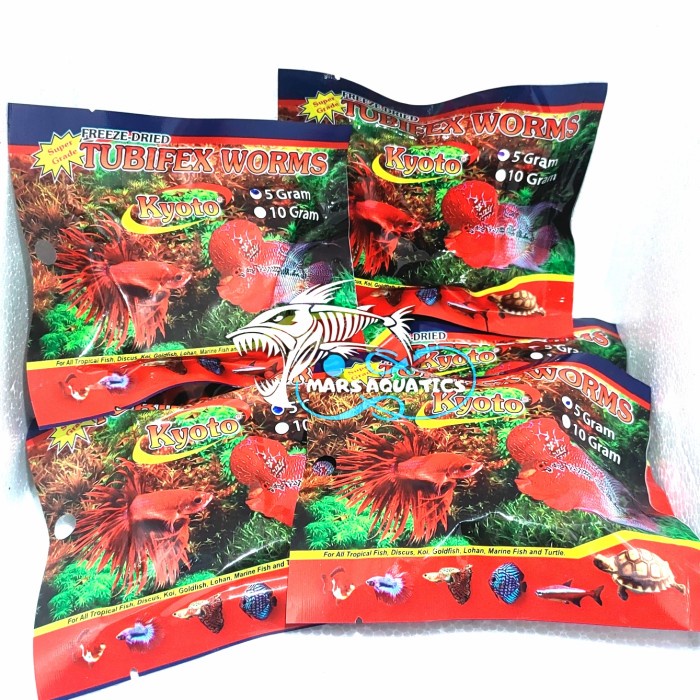 Jual Cacing Sutra Cacing Kering Tubifex Worm Pakan ikan Makanan 5gr ...