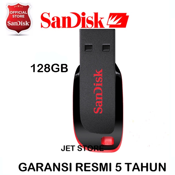 Jual Sandisk Original Flash Disk Cruzer Blade 128GB CZ50 - Hitam ...