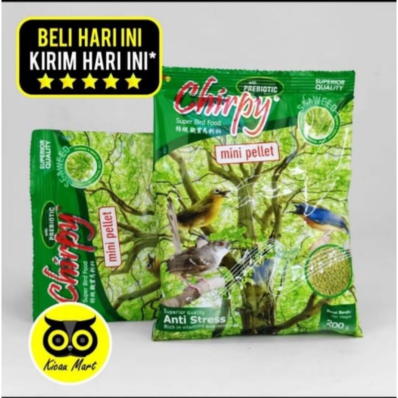 Jual chirpy hijau 200gr mini pelet pur seaweed prebiotic voer kicau ...