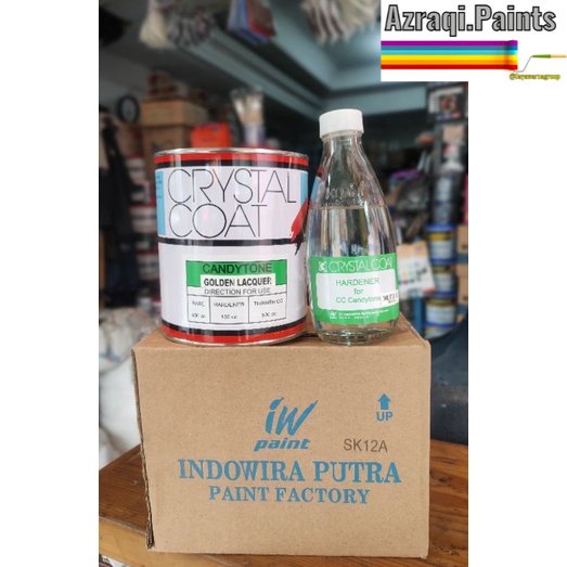 Jual CRYSTAL COAT CANDYTONE GOLDEN LAQUER CAT KACA ( 1 LITER ) + HARDENNER | Shopee Indonesia