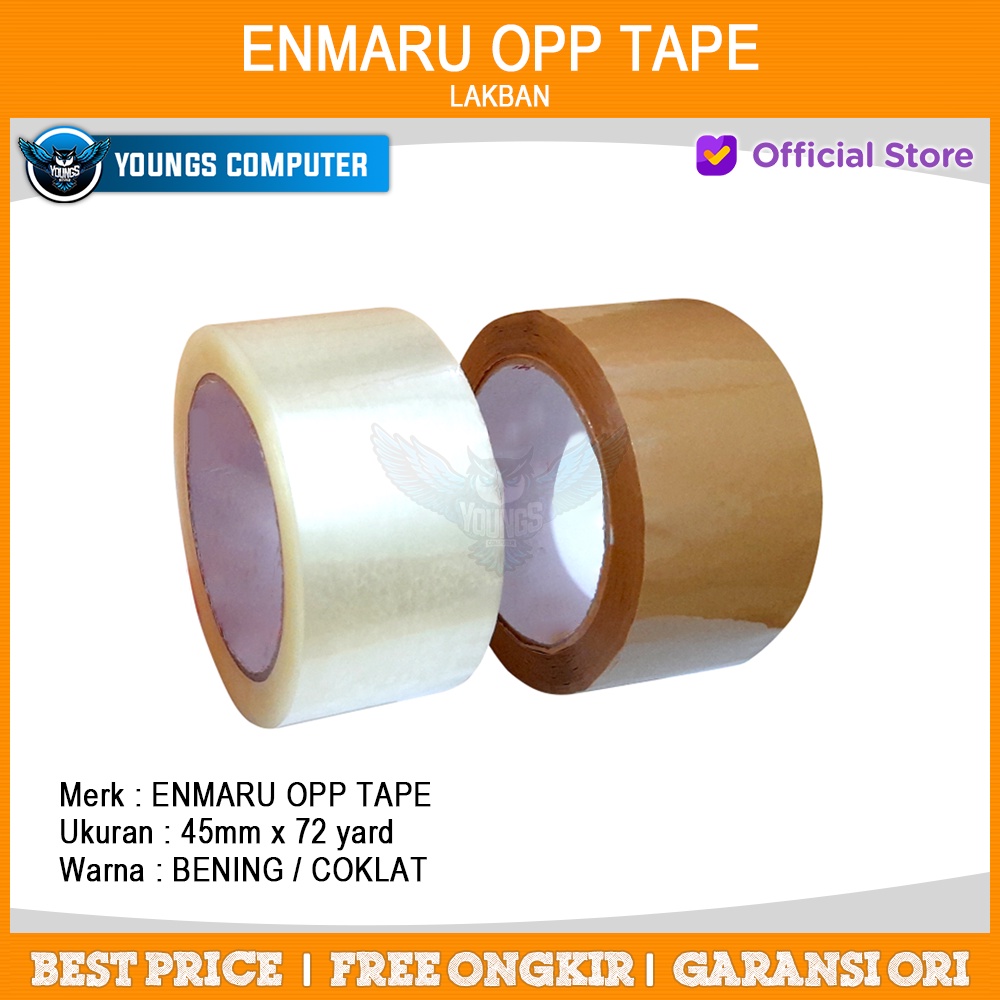 Jual LAKBAN ENMARU OPP TAPE 45mm x 72 yard ( BENING / COKLAT ) | Shopee Indonesia