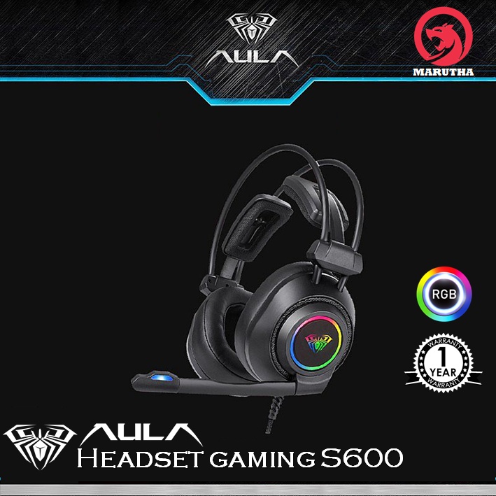Jual Aula Headset Gaming S-600 /S600 USB Virtual 7.1 Surround Sound ...