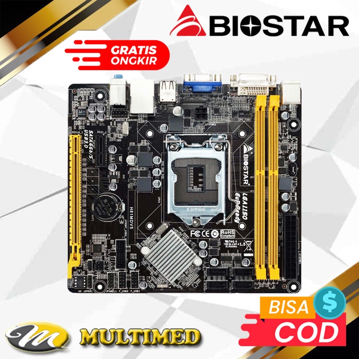 Jual Paket Motherboard Mainboard Mobo LGA 1150 H81 DDR3 + Core I3 4130 + FAN | Shopee Indonesia