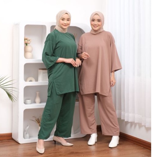 Jual Setelan BUSUI OVERSIZE celana KULOT | One Set Jumbo | Set kaos ...