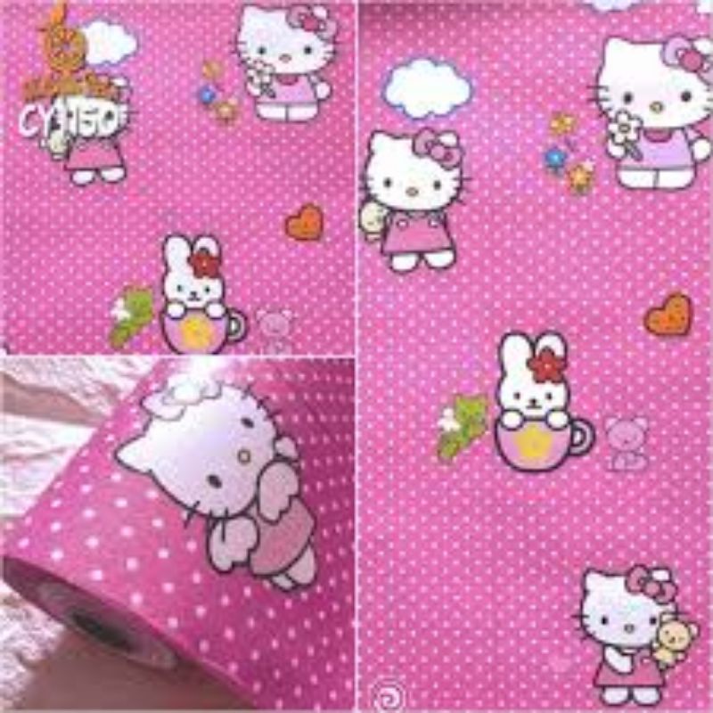 Jual Wallpaper Dinding Motif Dan Karakter CY1150 Motif Hello Kitty Ukuran 8 Meter Sudah Ada ...
