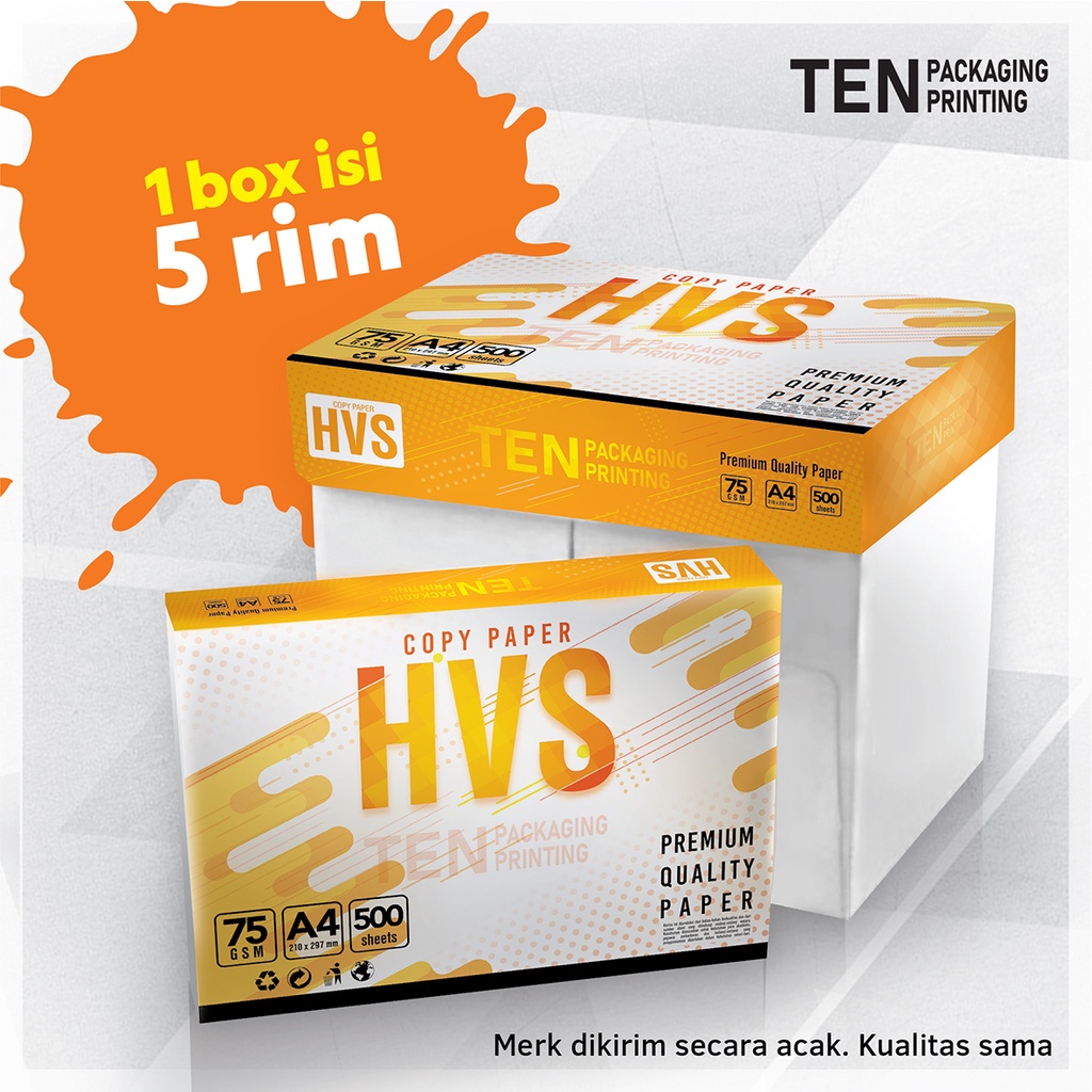 Jual (1 Box) Kertas HVS A4 F4 75gr Termurah Copy Paper - Isi 5 Rim ...
