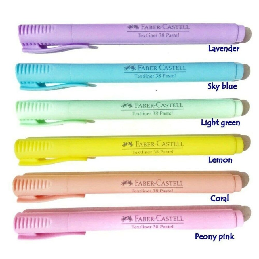 Jual Textliner 38 Pastel Faber Castell / Textliner Pastel 38 Faber ...