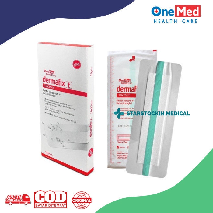 Jual Dermafix T 10 x 25 Onemed Plester Luka Transparan Anti Air Box 10 ...
