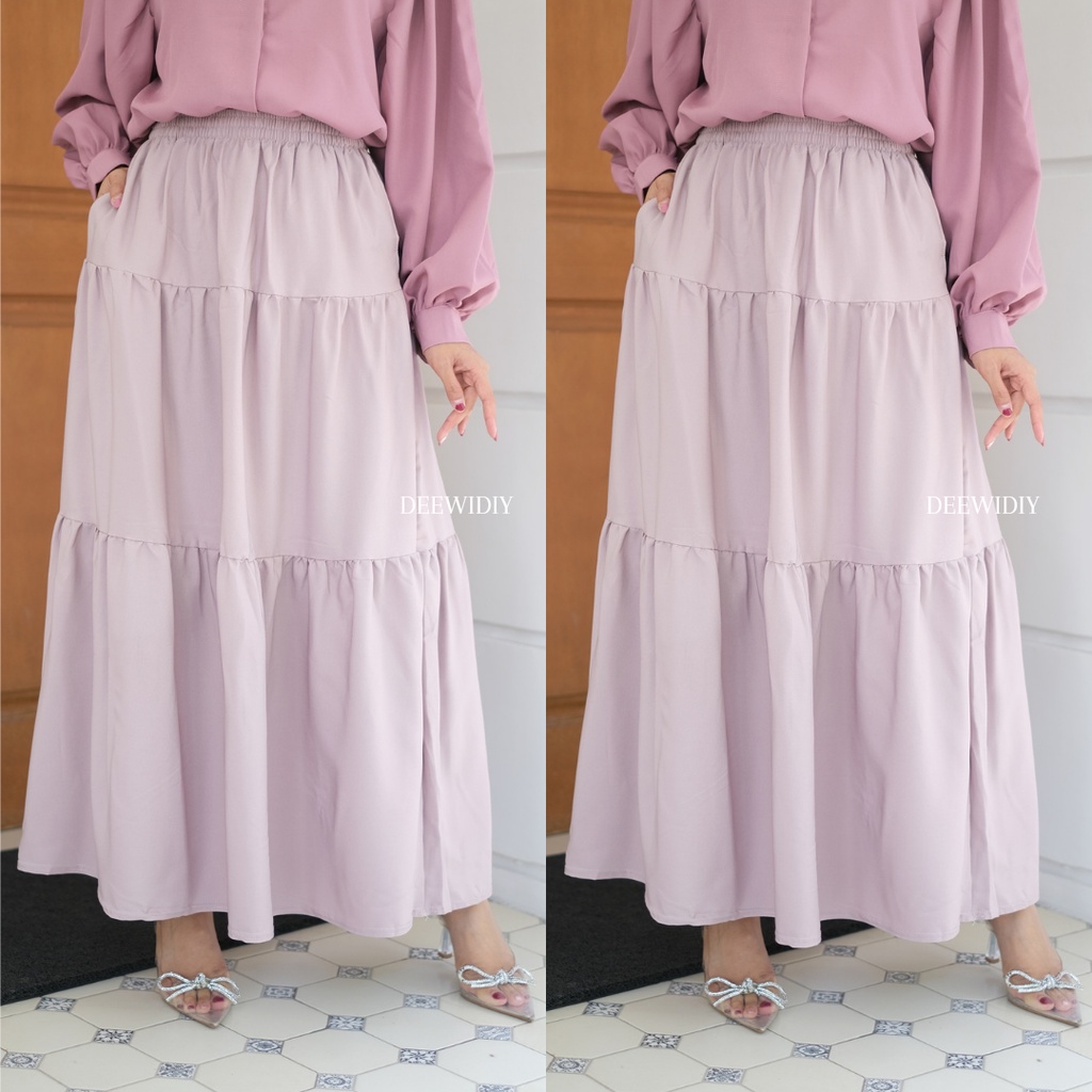 Jual ROK SUSUN REMPEL ROK CANDA ROK REMPEL PANJANG WANITA / CANDY SKIRT ...