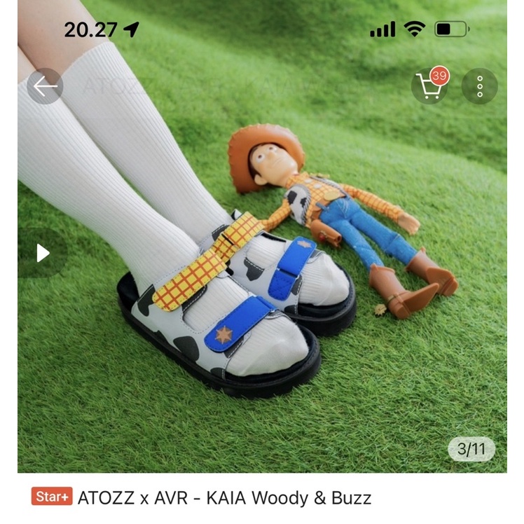 Jual TOY STORY WOODY PLATFORM SANDAL ATOZZ X AVR KAIA WOODY AND BUZZ ...