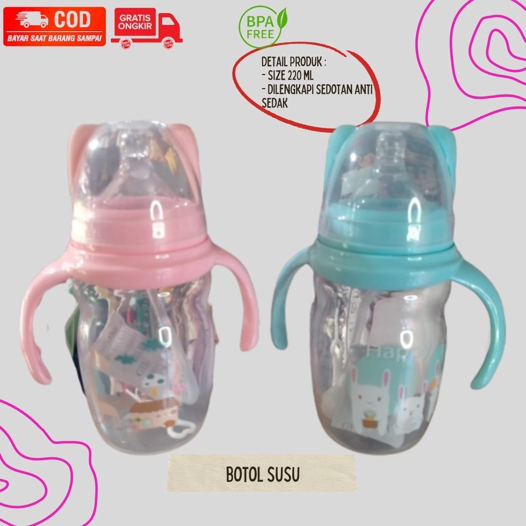 Jual Botol Susu Pretty Baby 220 mL 3 sd 24 Bulan / Botol Susu Leher ...