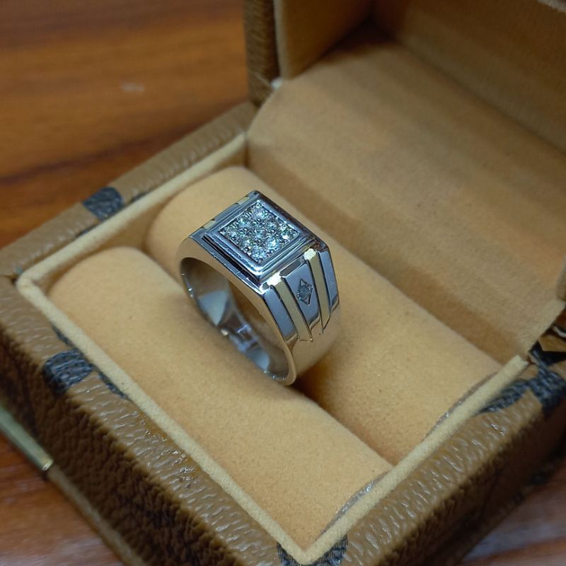 Jual Cincin Berlian Pria Asli Silver Simple Free Memo | Shopee Indonesia