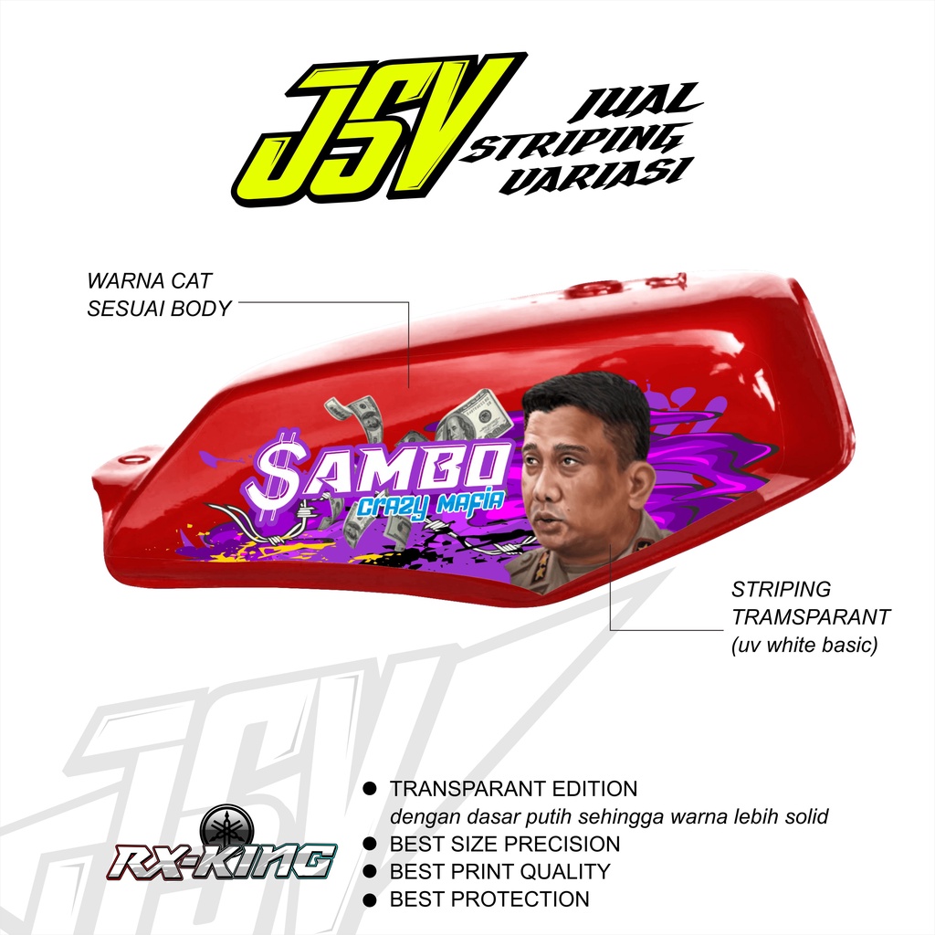 Jual Striping Motor Yamaha RX KING custom motif SAMBO Transparan UV ...