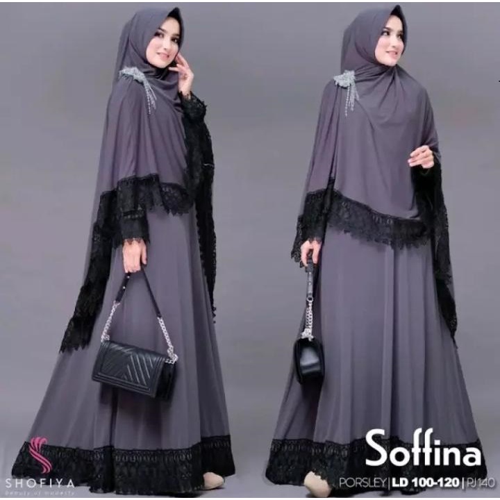 Jual Soffina Syari Set Hijab Baju Gamis Syari Ibu Ibu Seragam Gamis ...