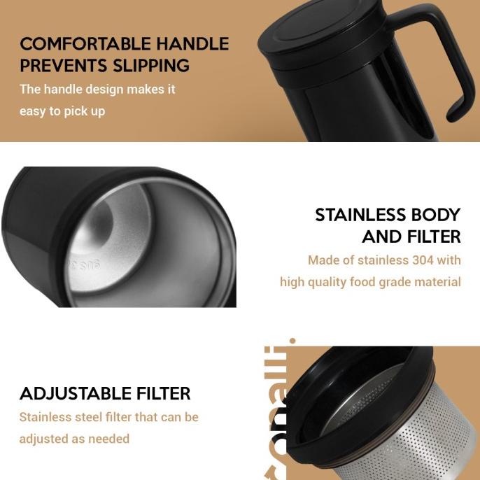 Jual GELAS TEH SARINGAN STAINLESS FILTER TEA INFUSER TERMOS VACUUM ...