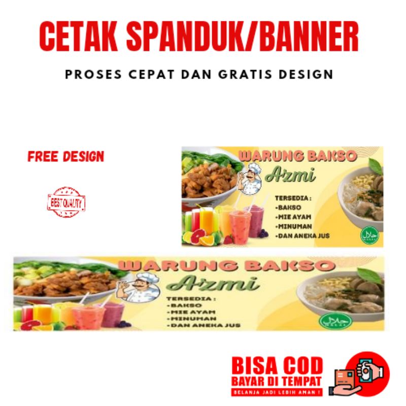 Jual CETAK SPANDUK UKURAN 3 METER X 60 CM | Shopee Indonesia