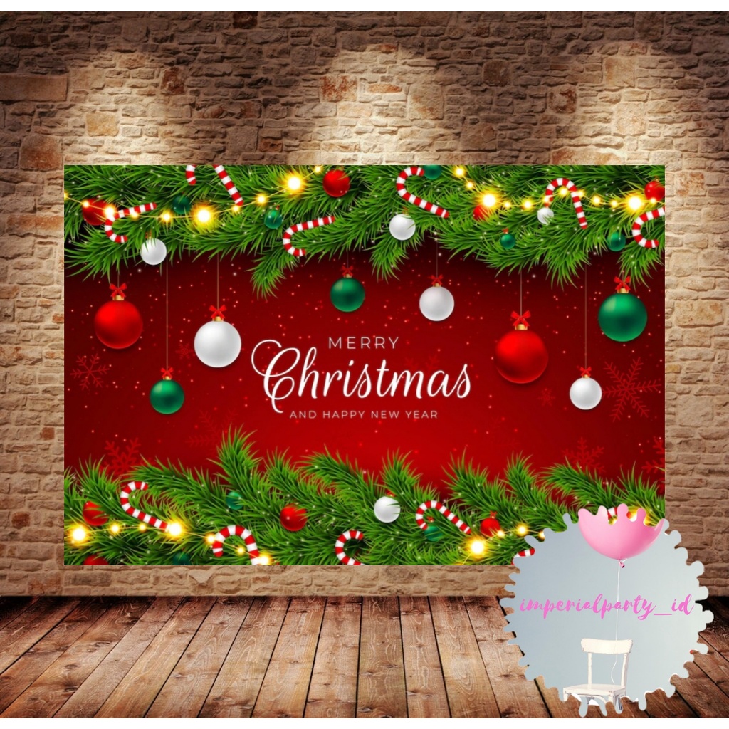 Jual Custom Backdrop Banner Spanduk Merry Christmas Natal New Year 10 ...